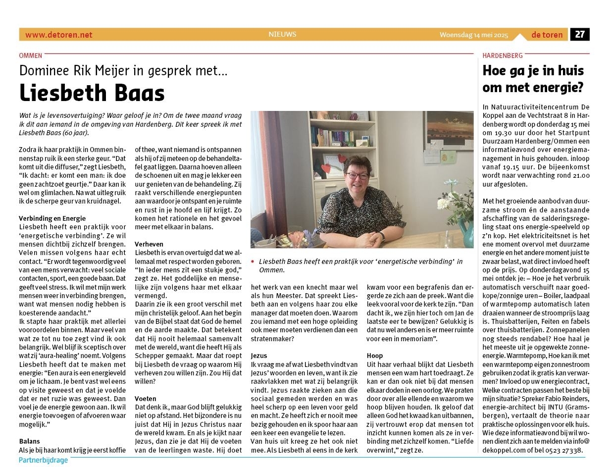 Wat is je levensovertuiging, Liesbeth Baas in gesprek met dominee Rik ...